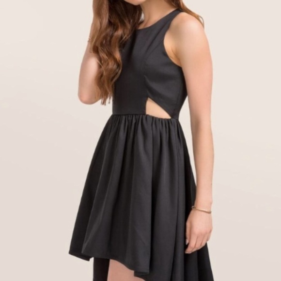 fransescas | Dresses | Nwt Francescas Sz M Formal Solid Black Midriff ...